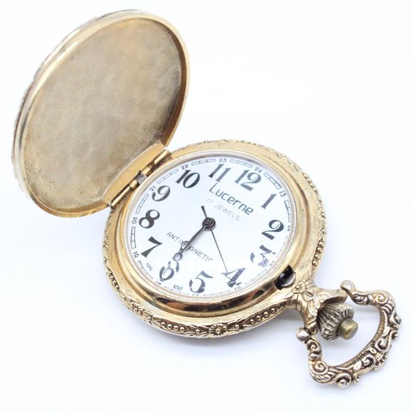 Lucerne | Accessories | Vintage Lucerne Pocket Watch Bronze Tone ...